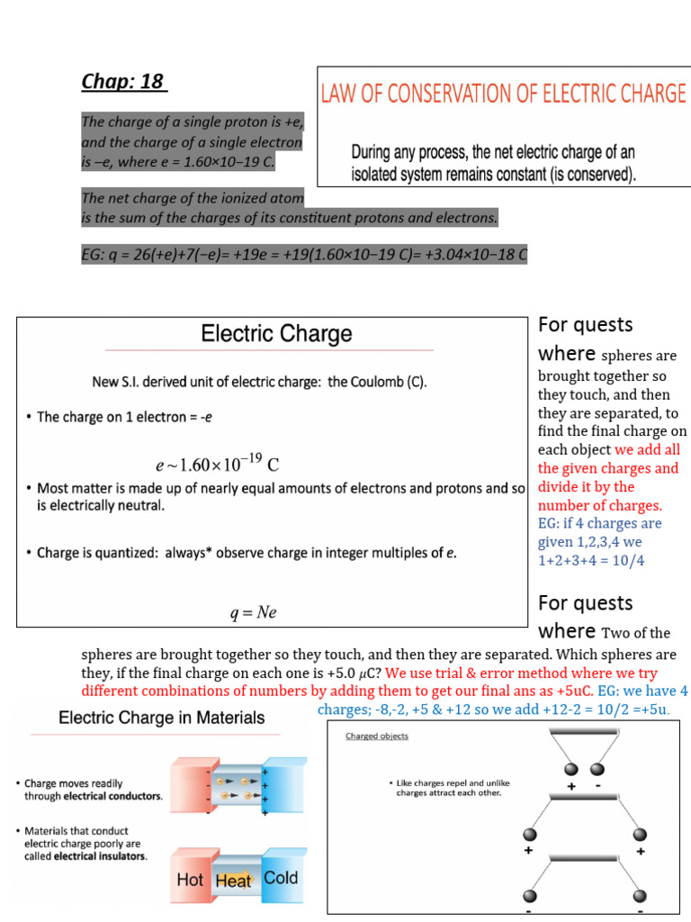 Formula Sheet chp18-22 | PDF | Electronvolt | Electric Field