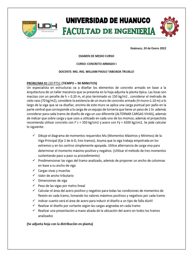 Emc Concreto Armado I 2022 - 0 | PDF | Viga (Estructura) | Ingeniería ...