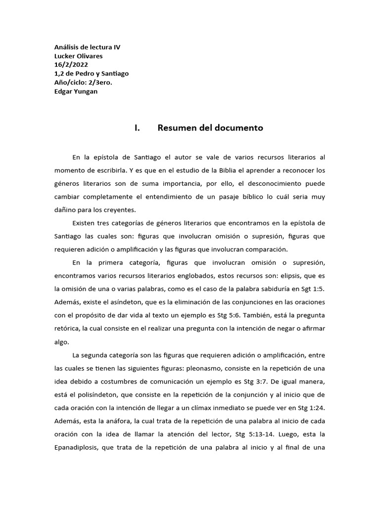 Análisis de Lectura IV | PDF