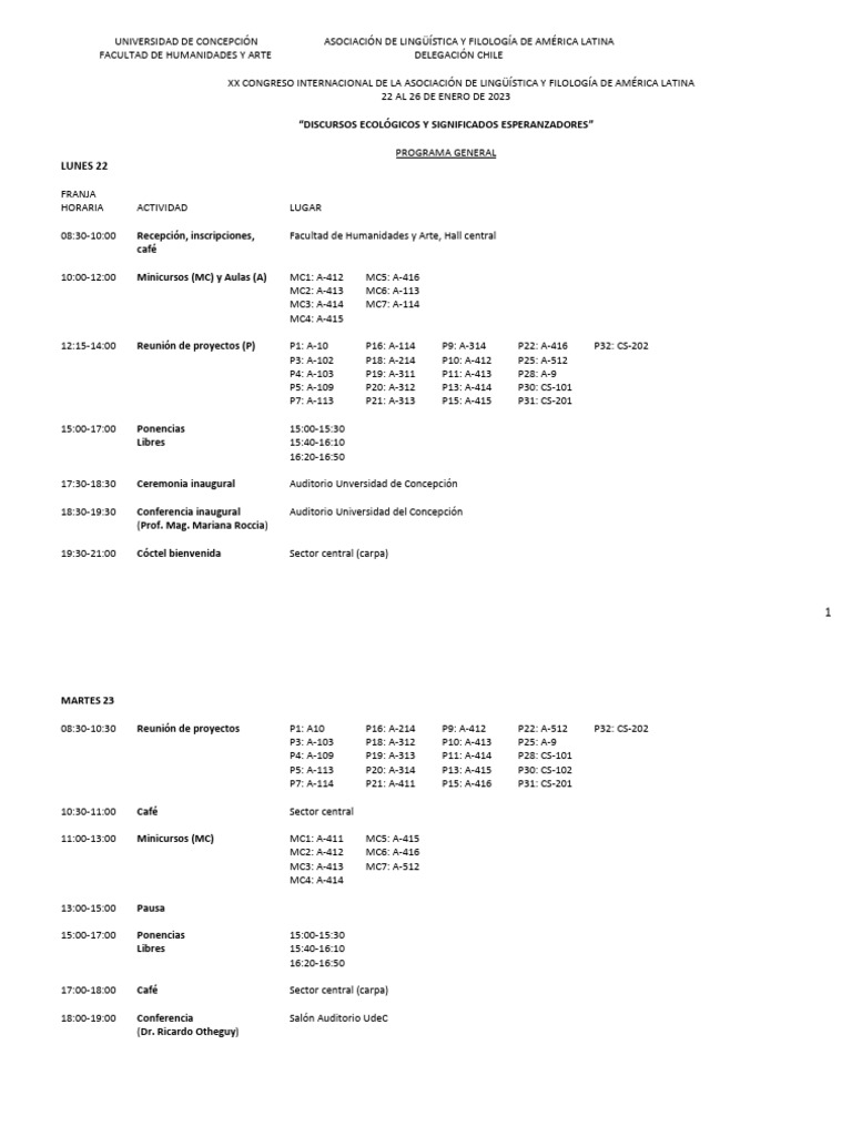 Programa General | PDF