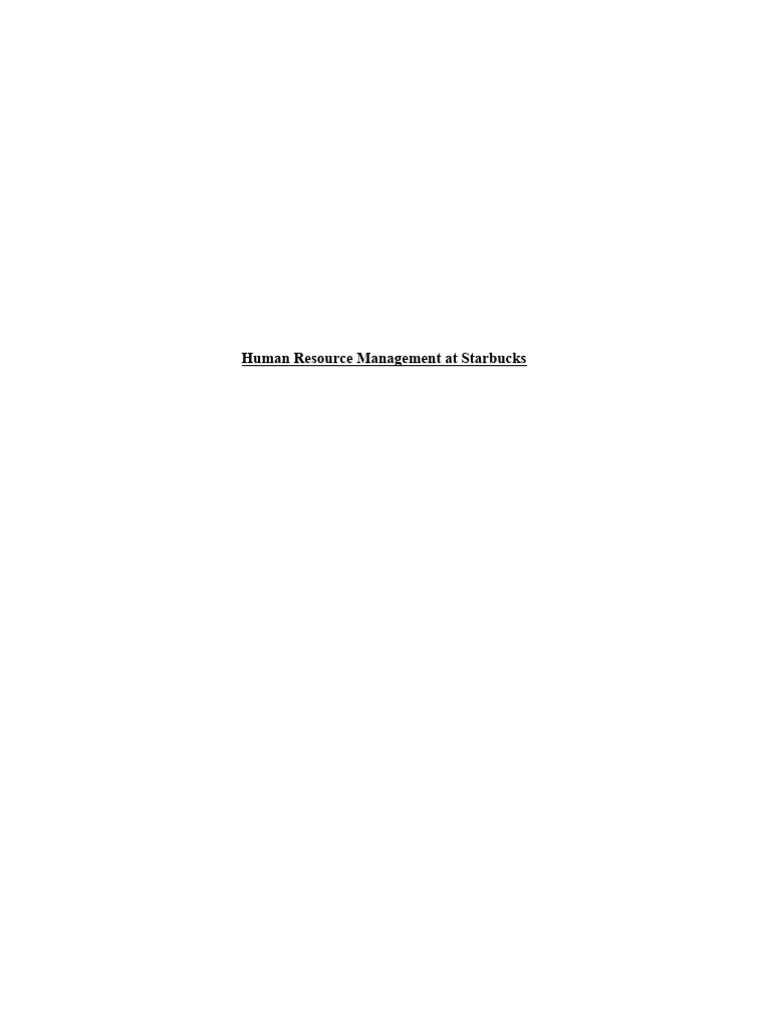 Sample - HRM | PDF | Starbucks | Human Resource Management