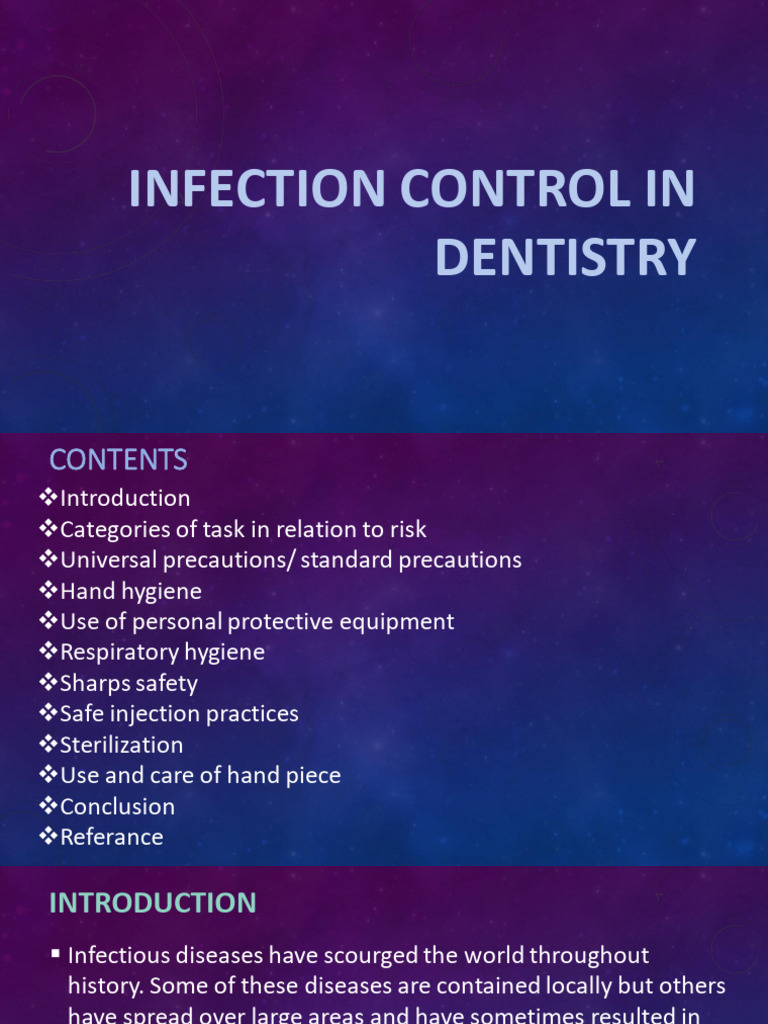 Infection Control in Dentistry | PDF