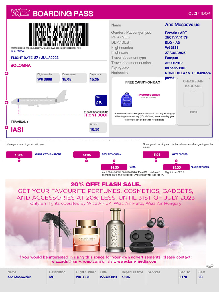 BoardingCard 323028027 BLQ IAS | PDF