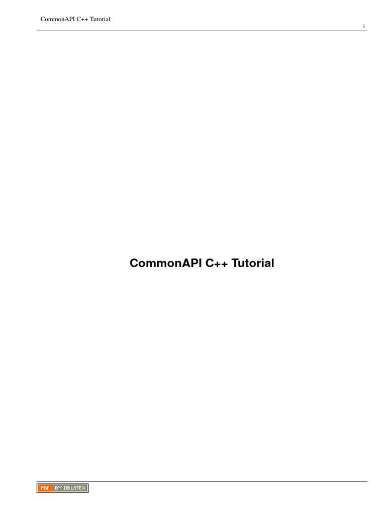 Commonapi C++ Tutorial | PDF | Runtime System | Library (Computing)