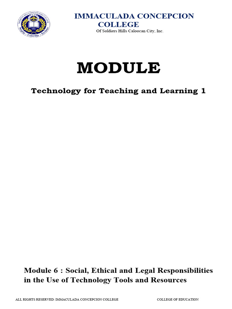 Module 6 - Technology in Teaching and Learning 1 | PDF | Learning | Citizenship