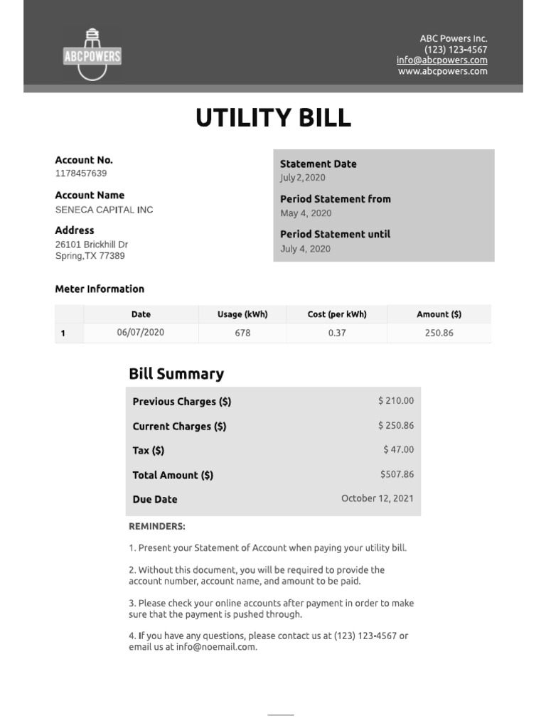 Utility Bill | PDF