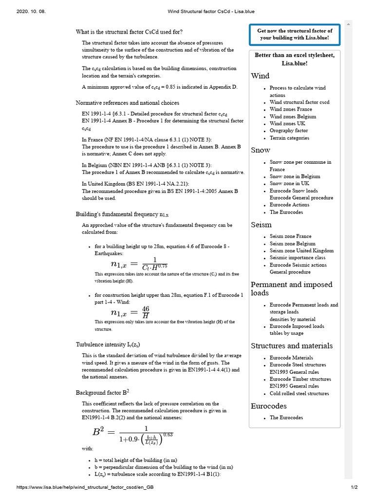 Wind Structural Factor CSCD - Lisa - Blue | PDF | Damping | Resonance