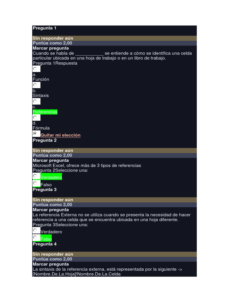Excel Intermedio Cuestionario 5 Practica 2024 | PDF