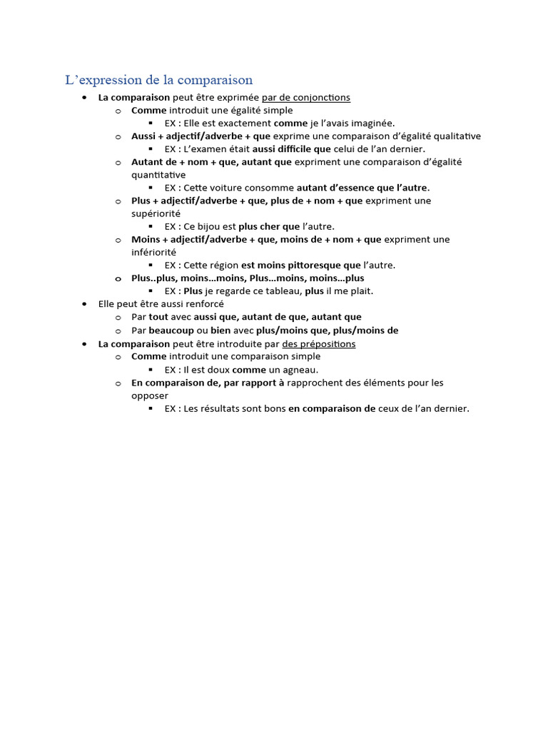 20) L'Expression de La Comparaison | PDF