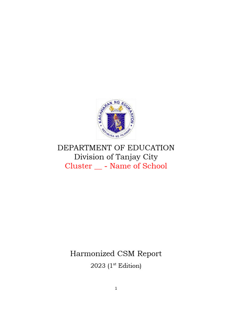 School CSM Report Template | PDF