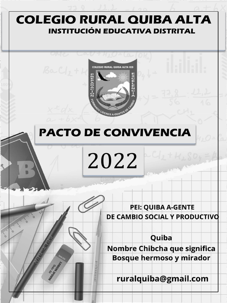 Pacto de Convivencia Quiba Alta 2022 - 0 | PDF | Evaluación | Enseñando