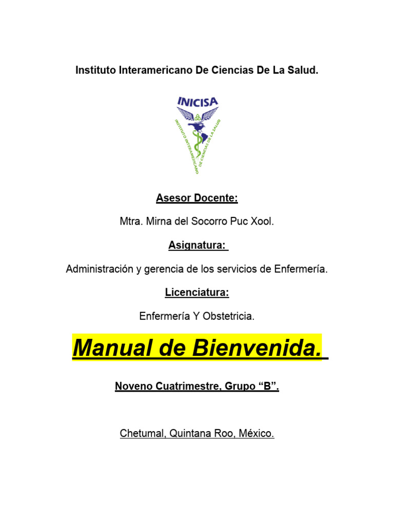 Manual de Bienvenida | PDF | Alimentos | Agua potable