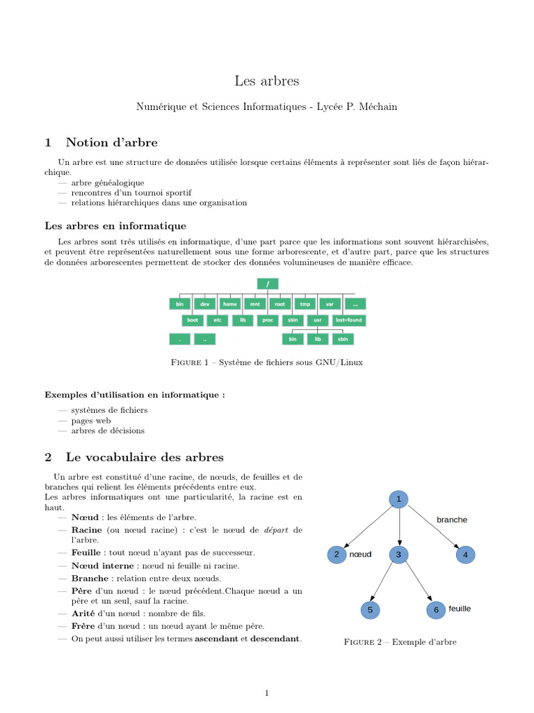 Arbres | PDF | Algorithmes et structures de données | Informatique