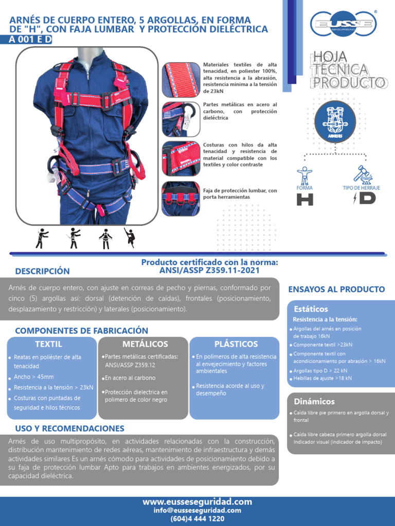 Ficha Tecnica Arnes Eusse | PDF