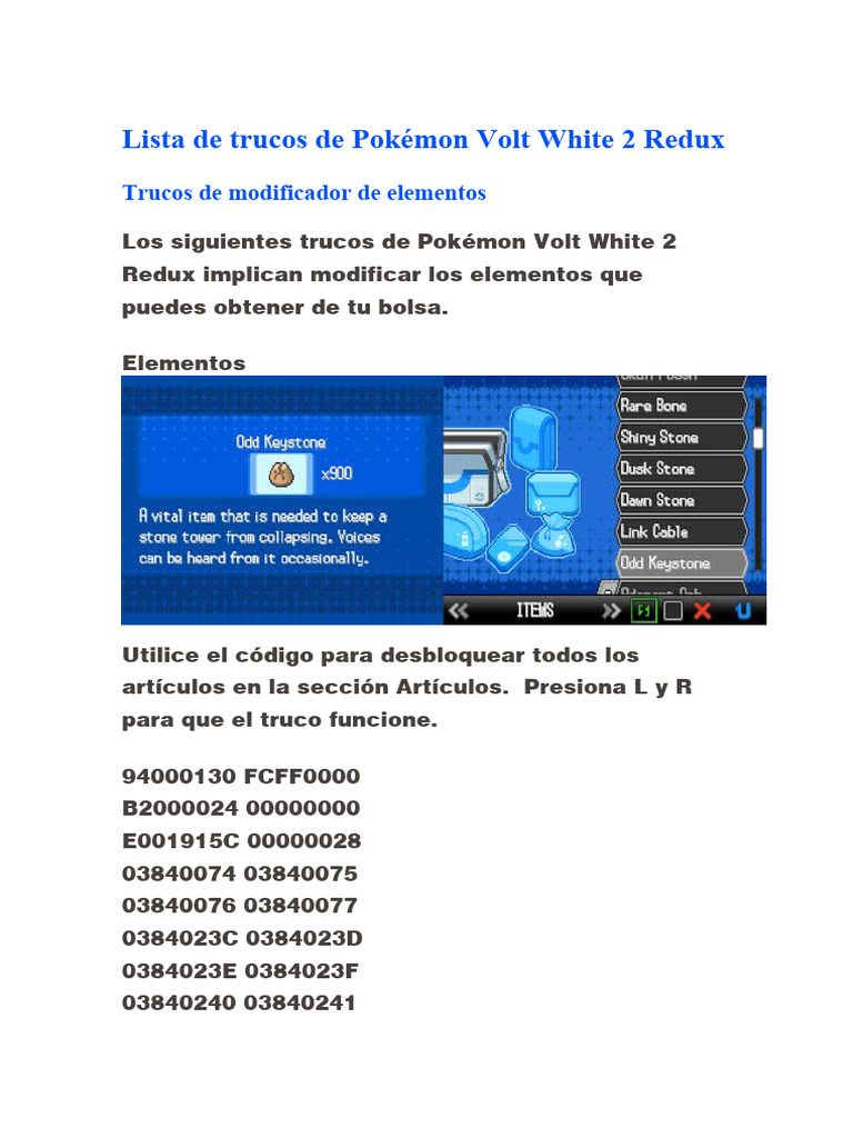 Pokémon Volt White 2 Redux | PDF