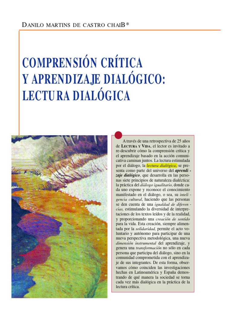 Aprendizaje Dialógico PDF | PDF | Artes del Lenguaje y Comunicación