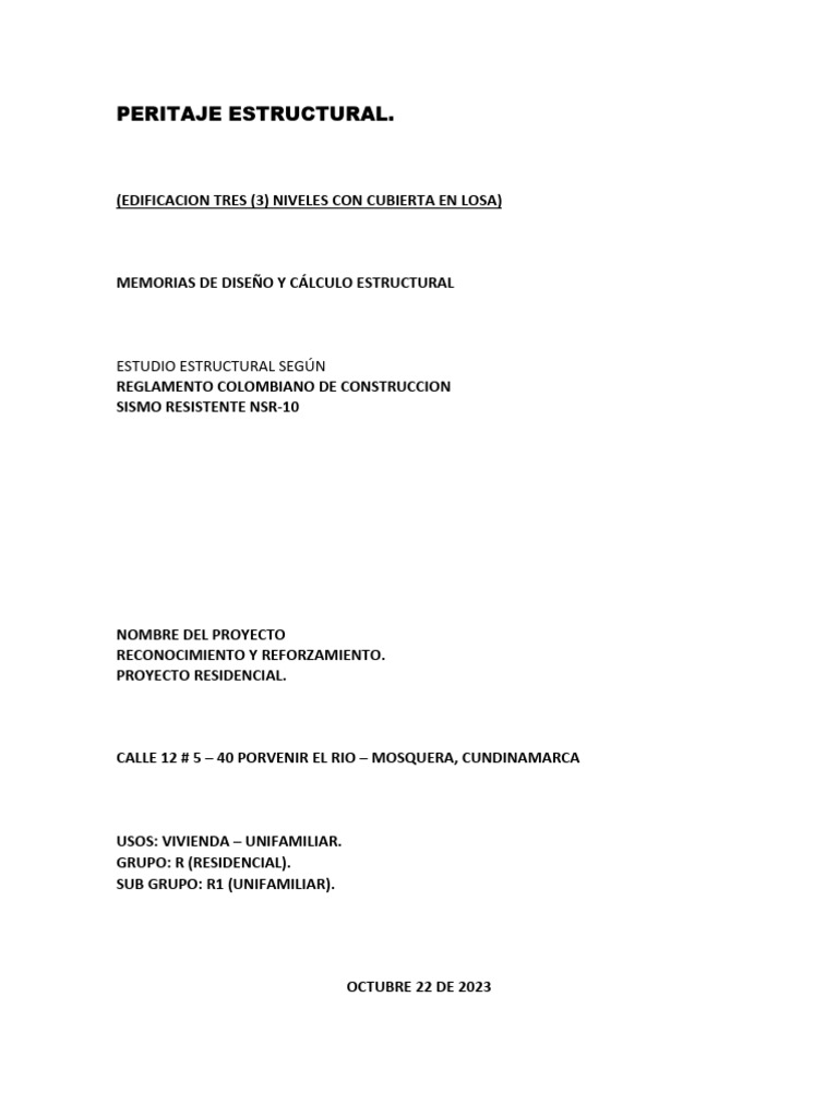 PERITAJE | PDF | Hormigón | Fundación (Ingeniería)