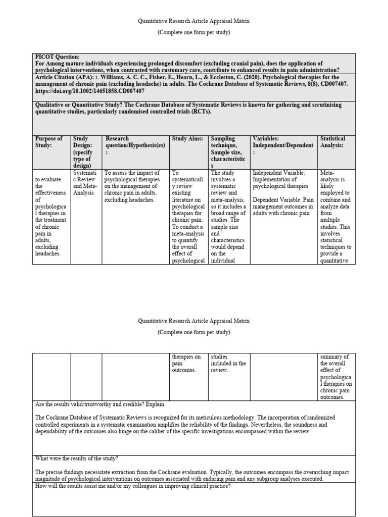 Matrix 1 | PDF | Systematic Review | Methodology