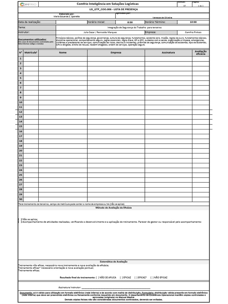 Lista Presença | Download grátis PDF | Comunicação