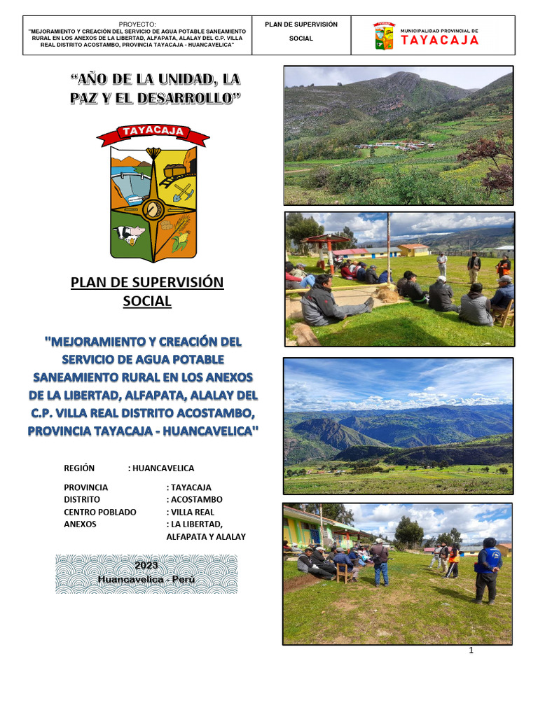 Supervisión Social en Acostambo, Huancavelica | PDF | Saneamiento | Presupuesto