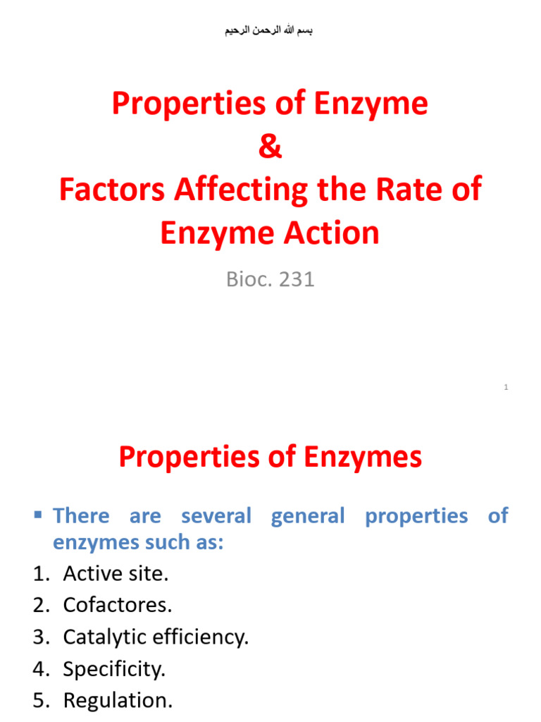 231 Lecture 6 | PDF | Enzyme | Catalysts