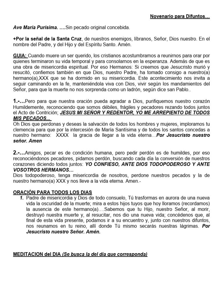 Novenario para Difuntos en PDF | PDF | La resurrección de Jesús | Oración
