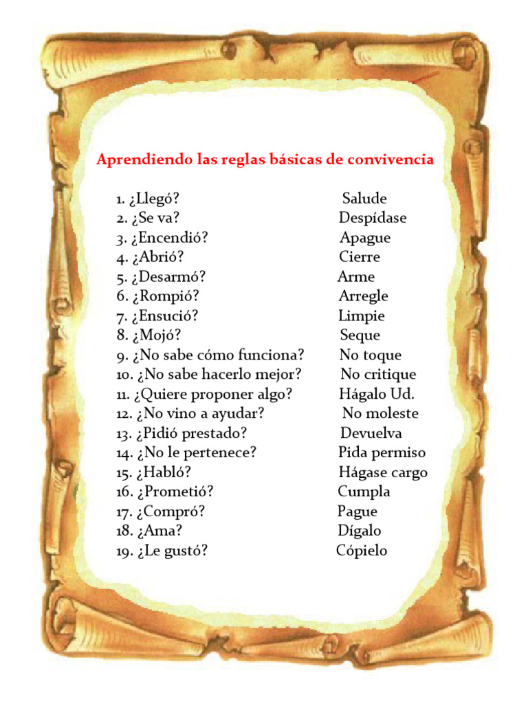 Reglas de Convivencia | PDF