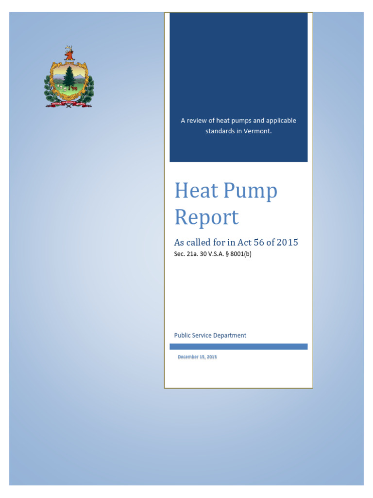 Act 56 Heat Pump Report | PDF | Heat Pump | Air Conditioning