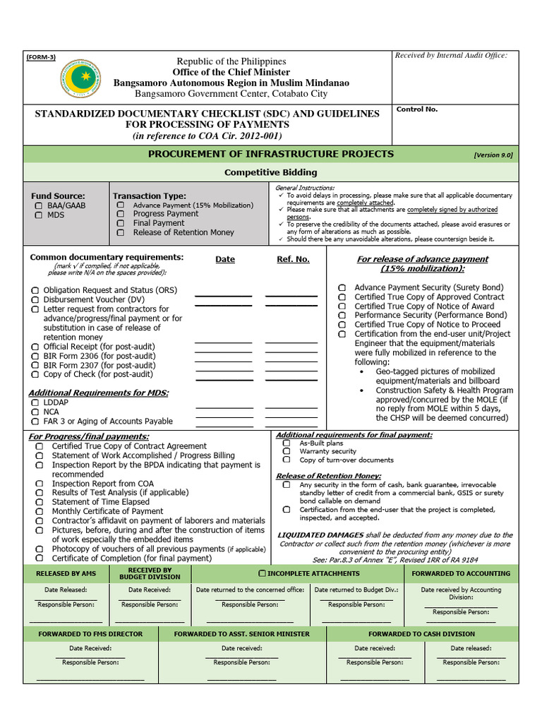 Payment Processing Guidelines for Infrastructure | PDF | Procurement ...
