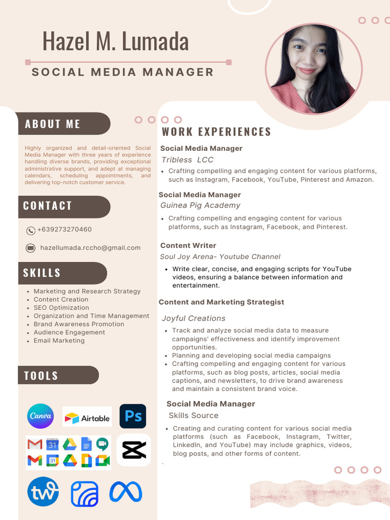 Hazel Lumada Resume | PDF | Popular Culture & Media Studies | Social Media