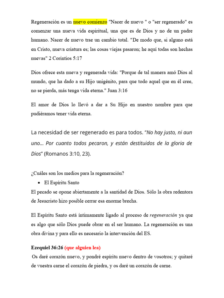 Regeneración: Nacer de Nuevo en Cristo | PDF | Jesús | espíritu Santo