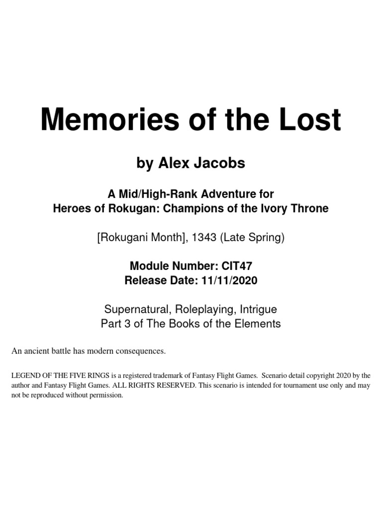 IT 47 Memories of The Lost | PDF