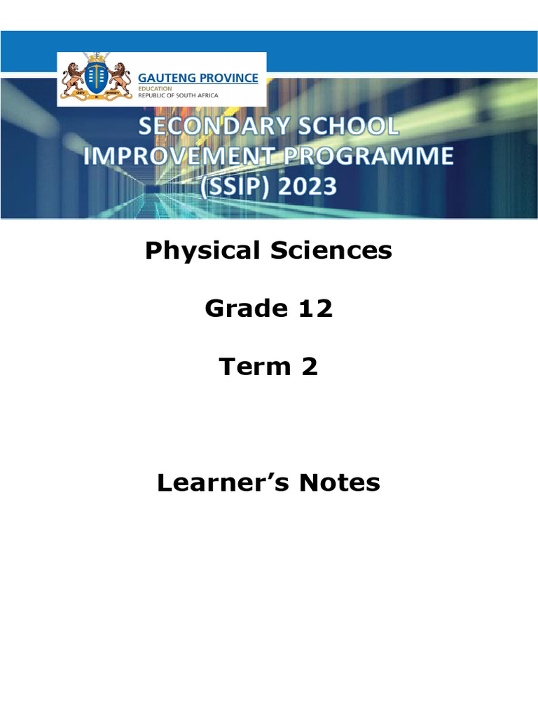 SSIP 2023 PHYSICAL SCIENCE LEARNER NOTES (T. SET) Start Here Today24.11 ...
