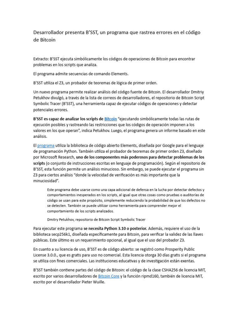 Analizador Script Bitcoin Fallas | PDF | Programa de computadora | Programación