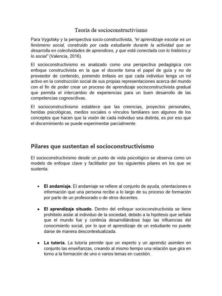 Teoría de Socioconstructivismo | PDF