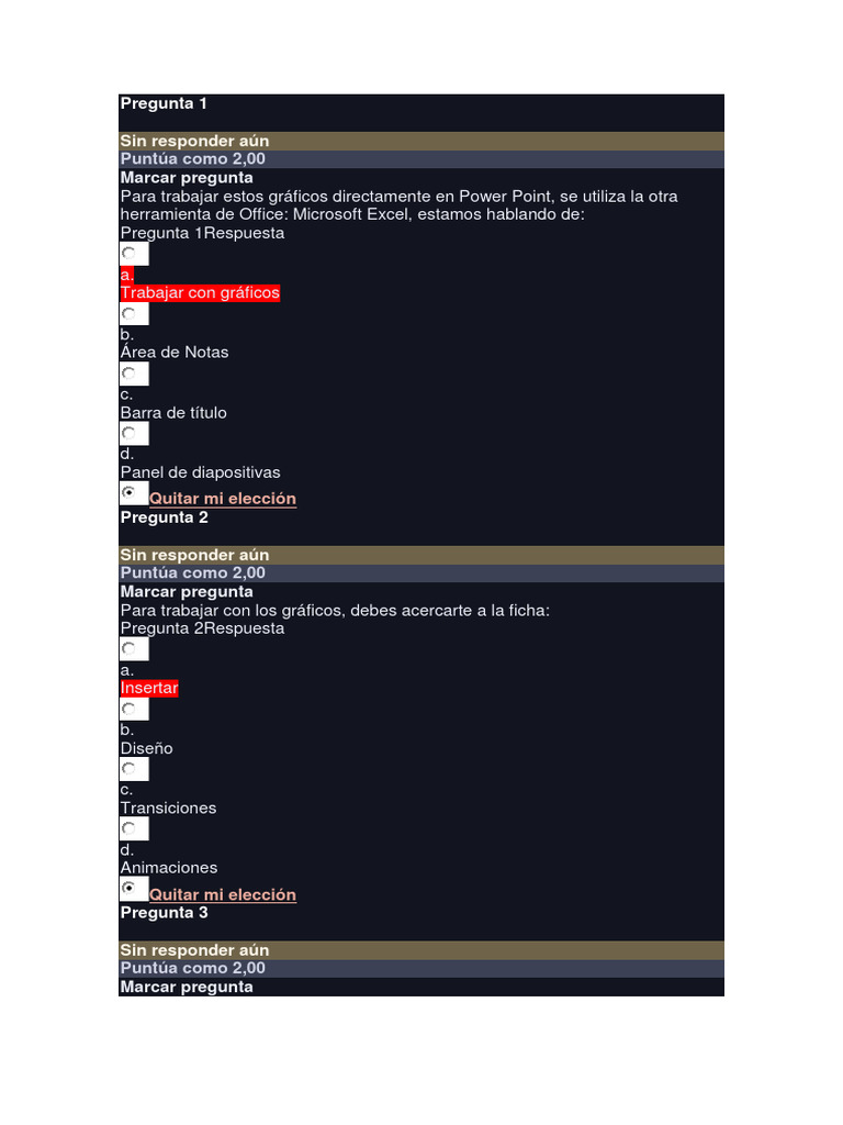 Cuestionario 4 Practica Power Point Intermedio Crhistian Franco Castro Vilchez | PDF