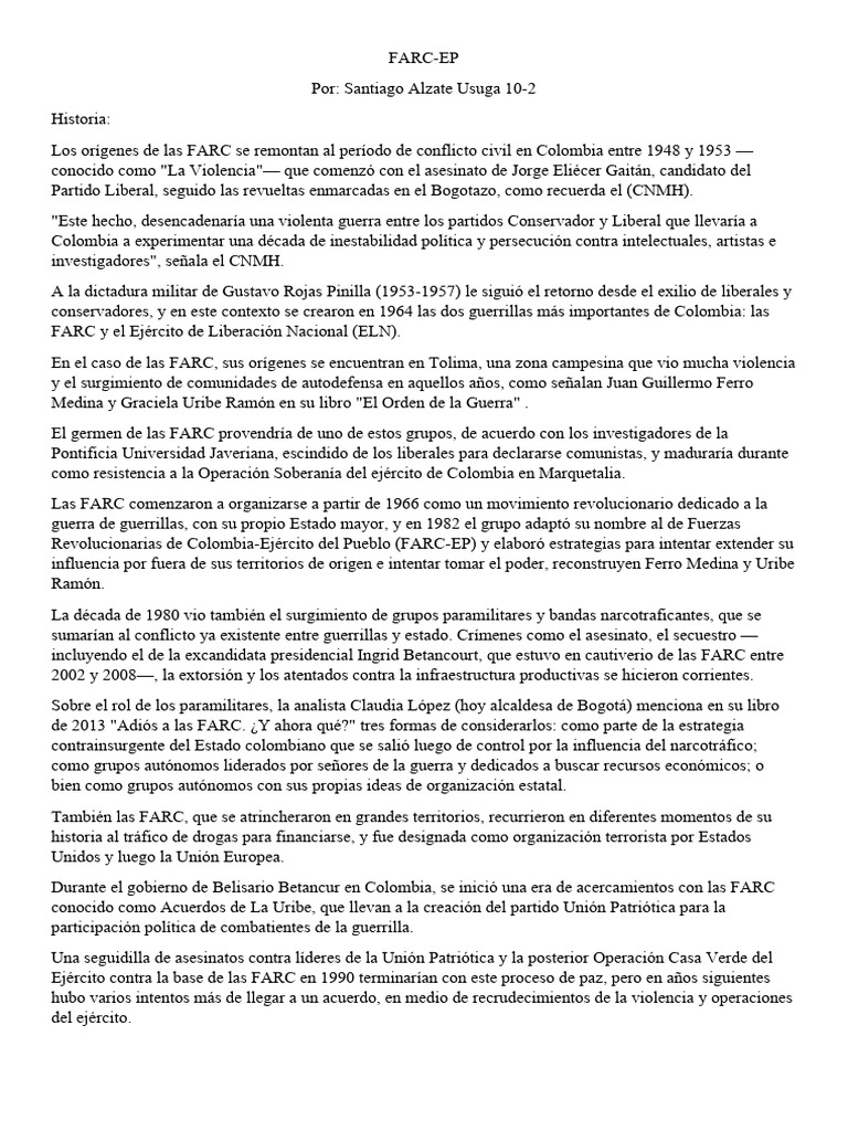 Farc Ep | PDF | Colombia | Política de colombia