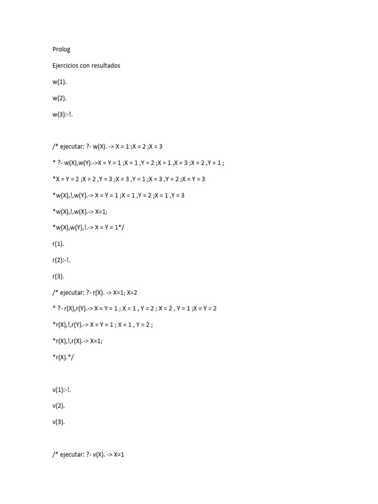 8A Prolog Ejercicios | PDF