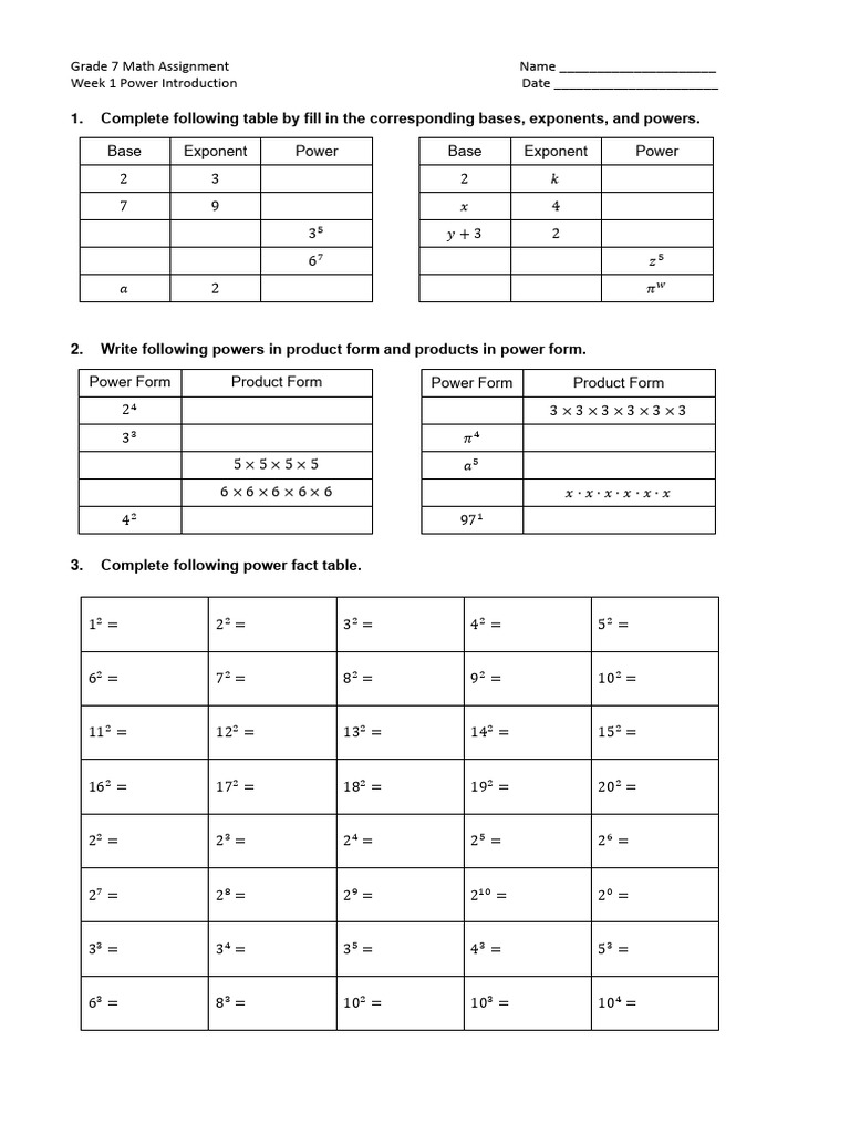 Grade7 Fall Week1 Assignment | PDF | Mathematics | Applied Mathematics