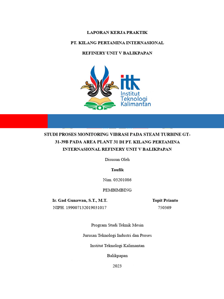 Taufik - 03201086 - Laporan KP - PT Pertamina RU V Balikpapan | PDF