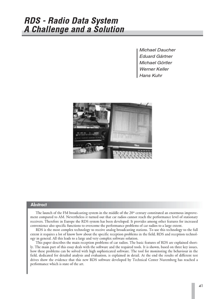 Fujitsu RDS | PDF | Frequency Modulation | Detector (Radio)