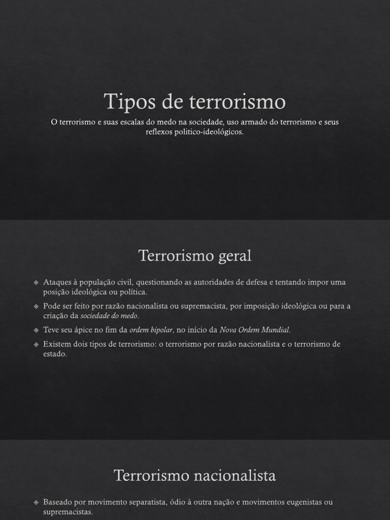 Tipos de Terrorismo | PDF