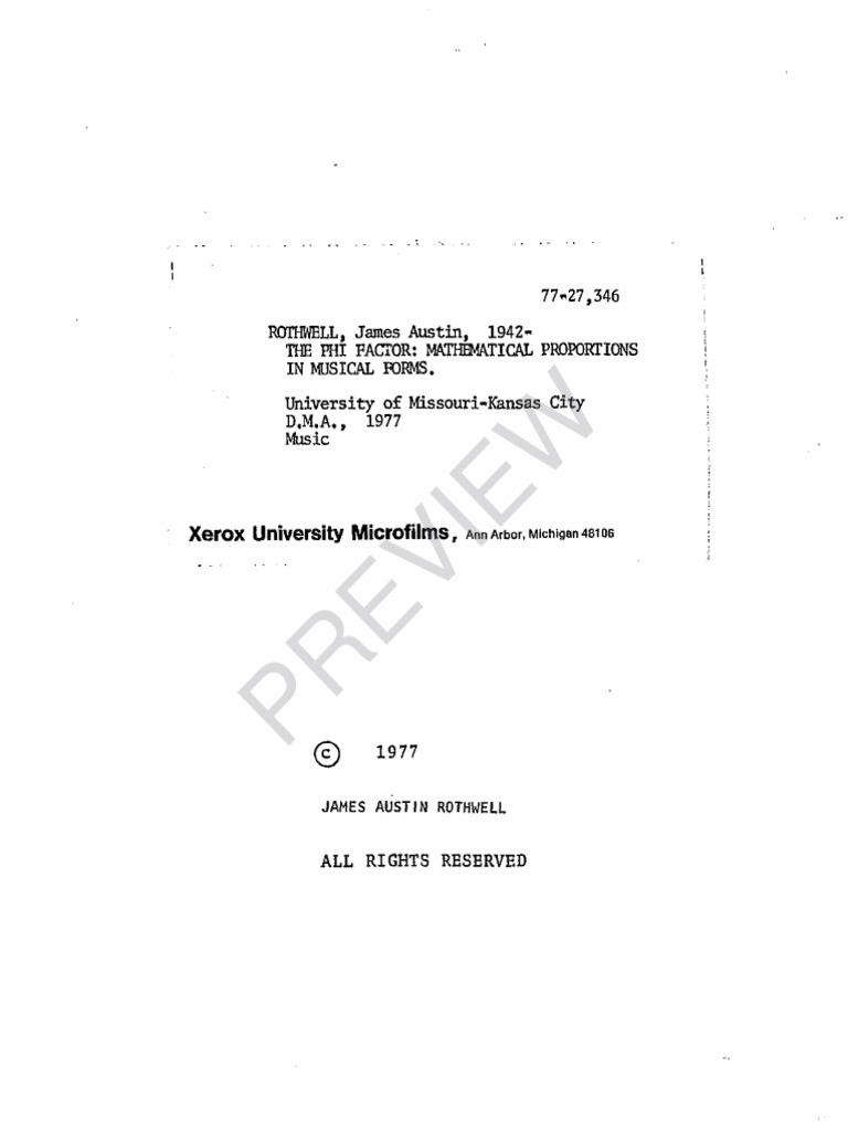 Preview: Xerox University Microfilms | PDF | Ratio | Mathematics