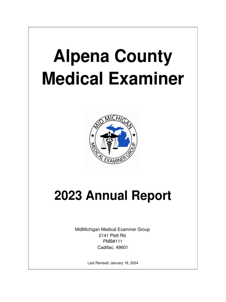 Alpena County Medical Examiner Reports 2023 and 2022 | PDF | Autopsy | Death