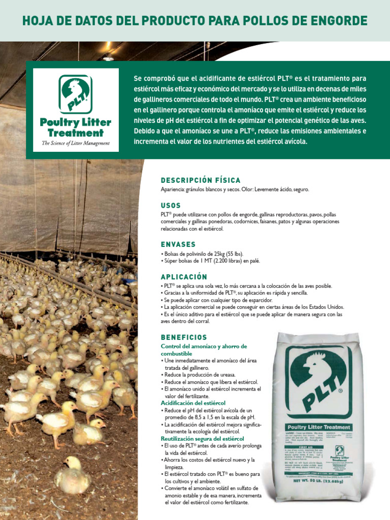 PLT para Pollos Engorde Informacion Del Producto | PDF