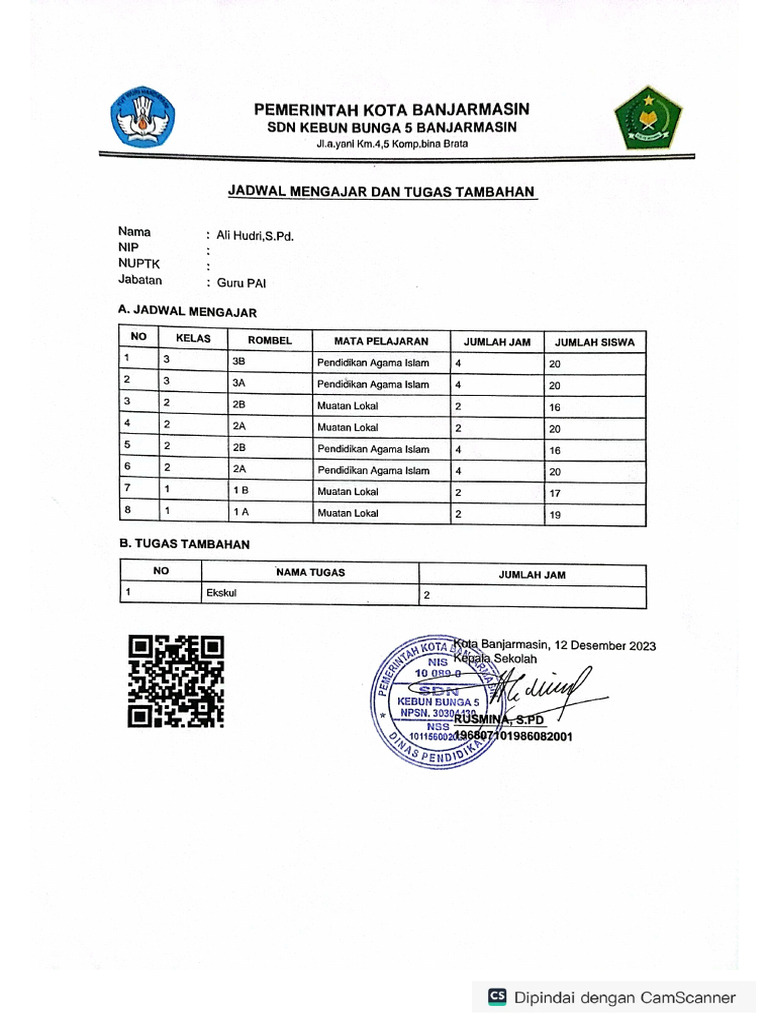 File Tugas Mengajar Kemenag | PDF