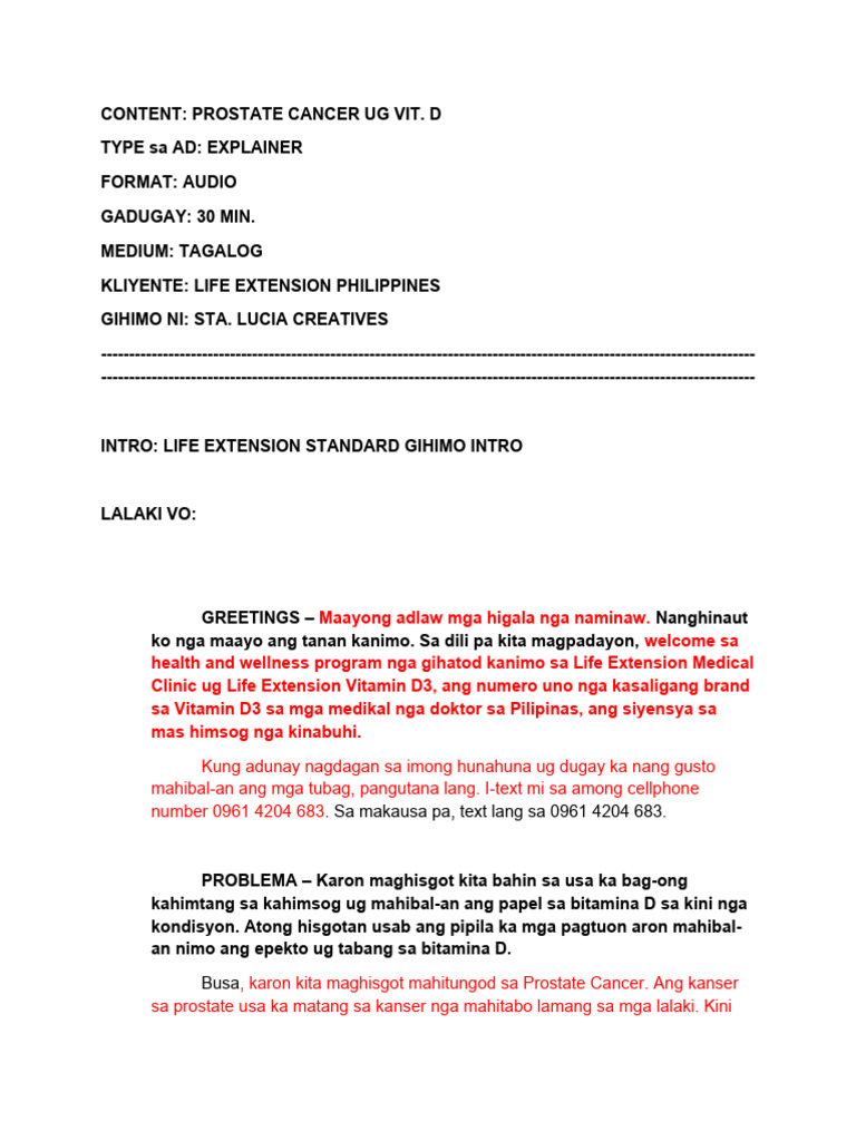 1abPROSTATE CANCER AND VIT D3 30 MINS - TAGALOG | PDF