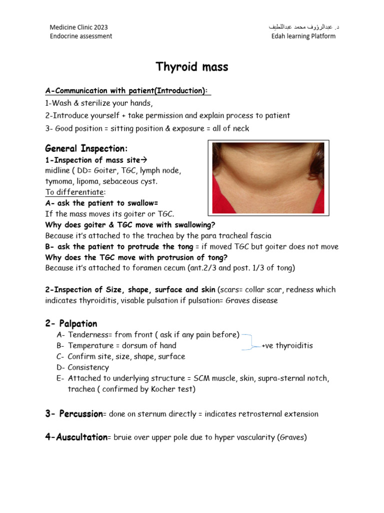 Thyroid & Endocrine Exam Guide | PDF | Clinical Medicine | Diseases And ...
