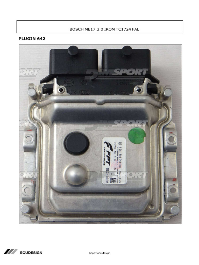 Pinout Bosch ME17.3.0 Irom TC1724 Fiat AlfaRomeo | PDF