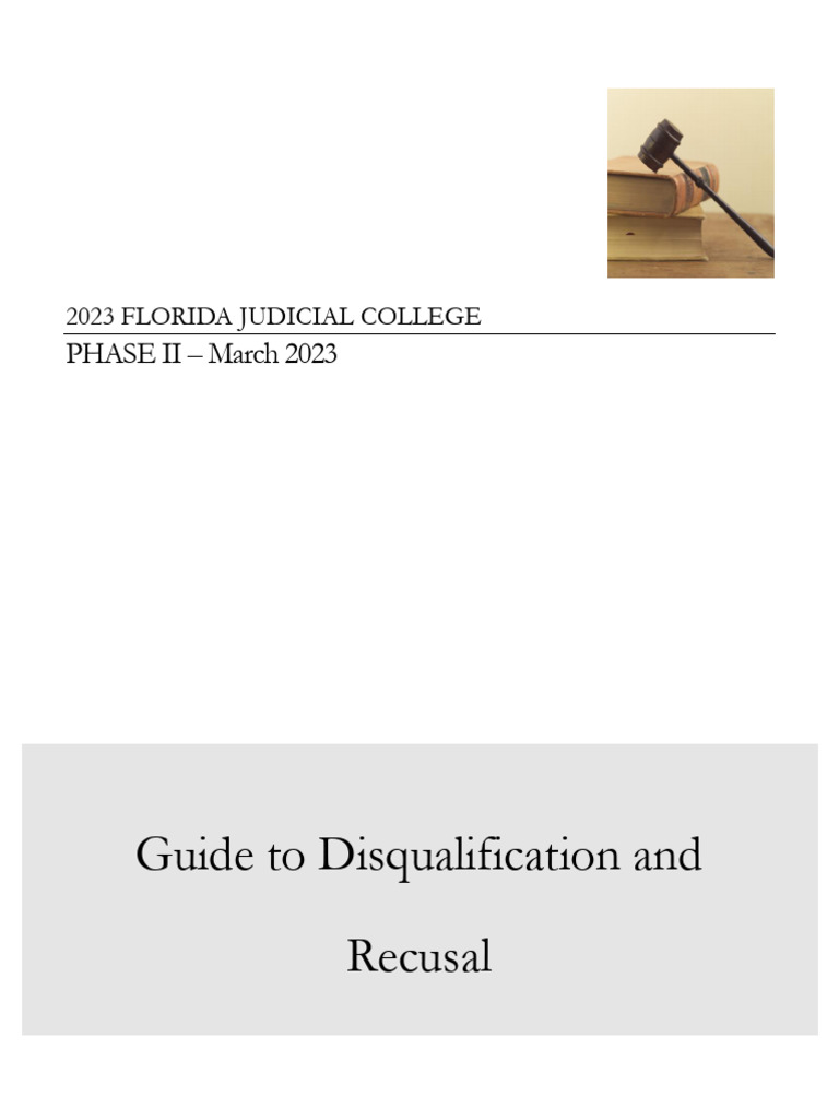 GuidetoDisqualification March 2023 | PDF | Judicial Disqualification ...